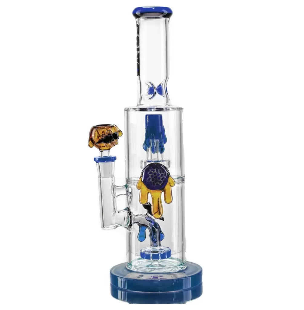 BONG ABEJA BLUE 30CM CALVO GLASS - Cultivemos GrowShop